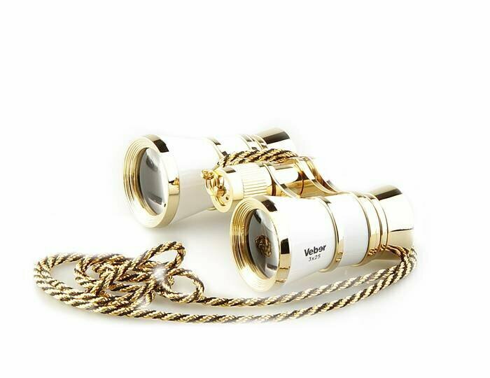 Бинокль БГЦ 3*25 D01 (белый с цепочкой)