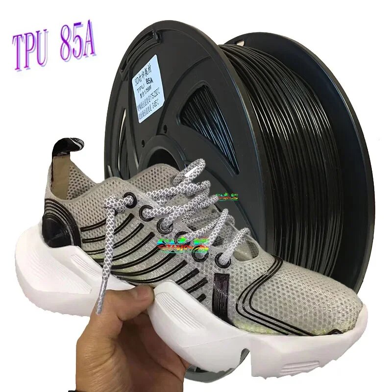TPU 85A черный провод 1,75 мм, 1 кг