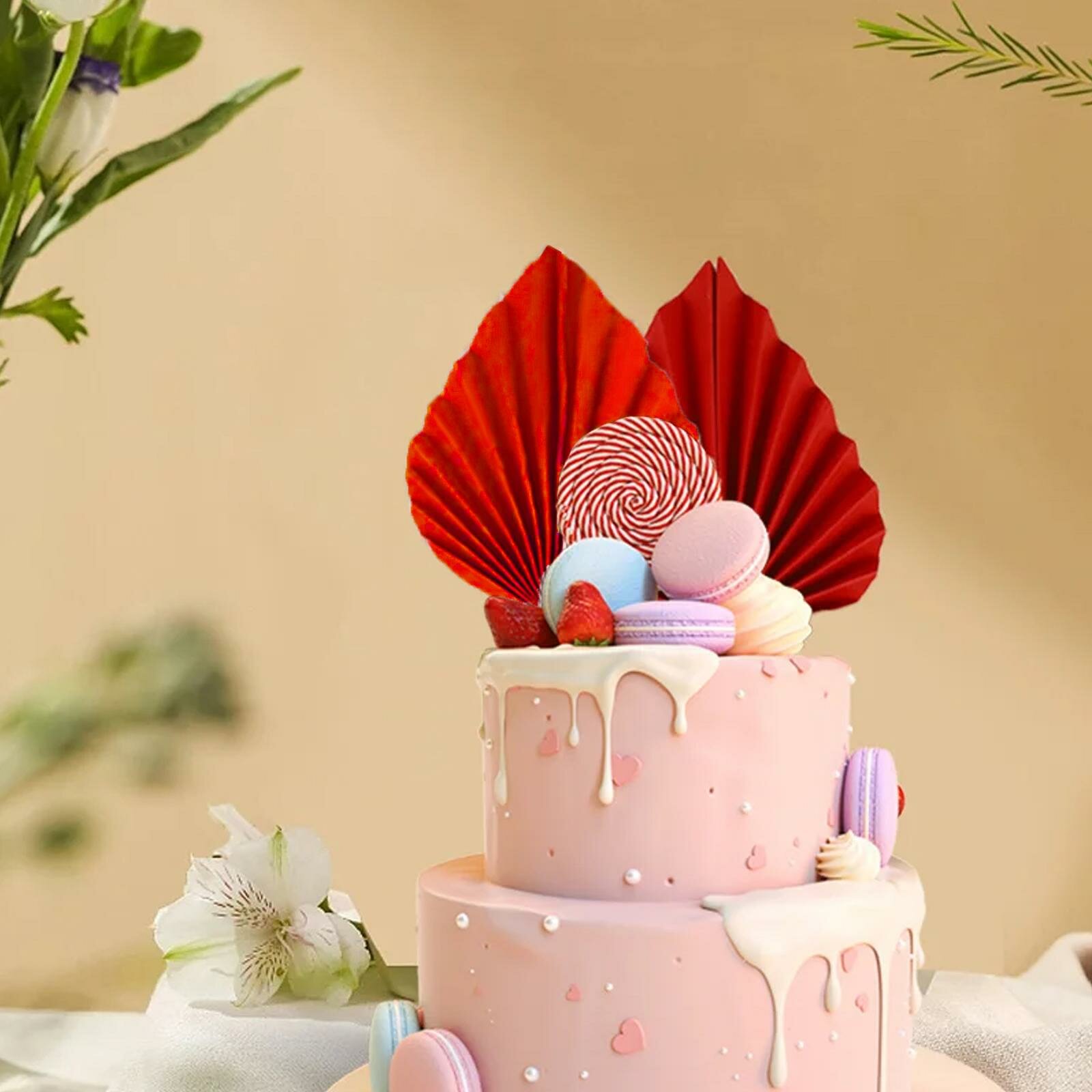 Топпер украшение для торта Страна Карнавалия "Перо", цвет красный