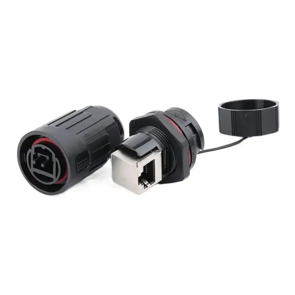 Промышленный разъем RJ45 CAT6, RJ45F6/RJ45F71RA, черный