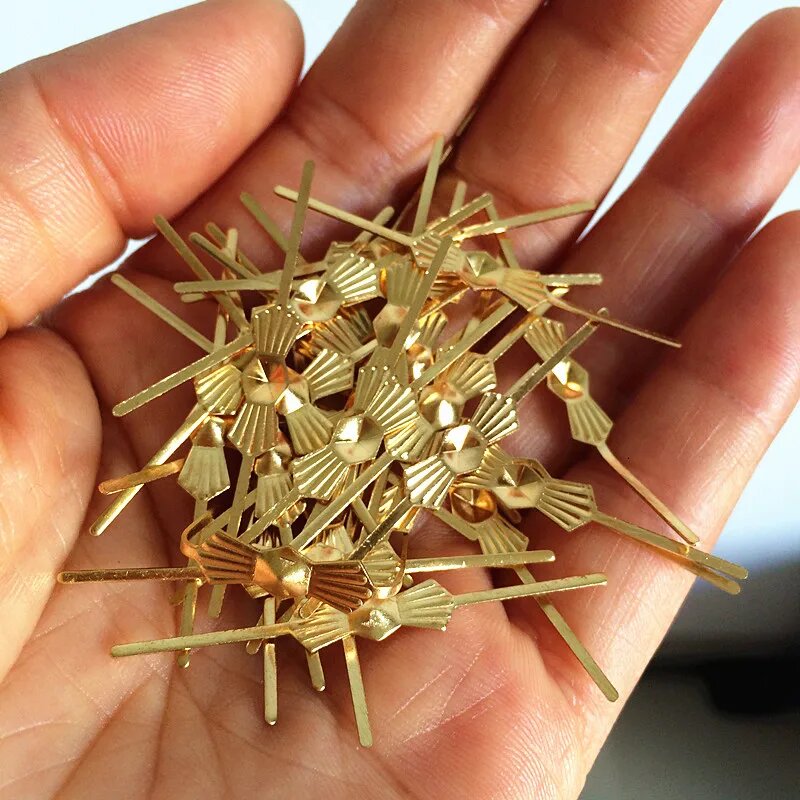 Подвески золотые медные бабочки 50 шт