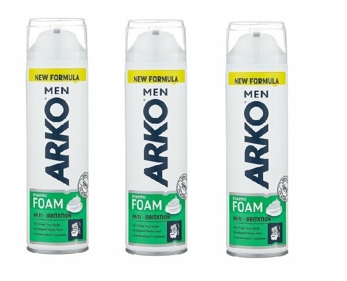Пена Arko для бритья Anti-Irrigation, 200мл , 3 шт