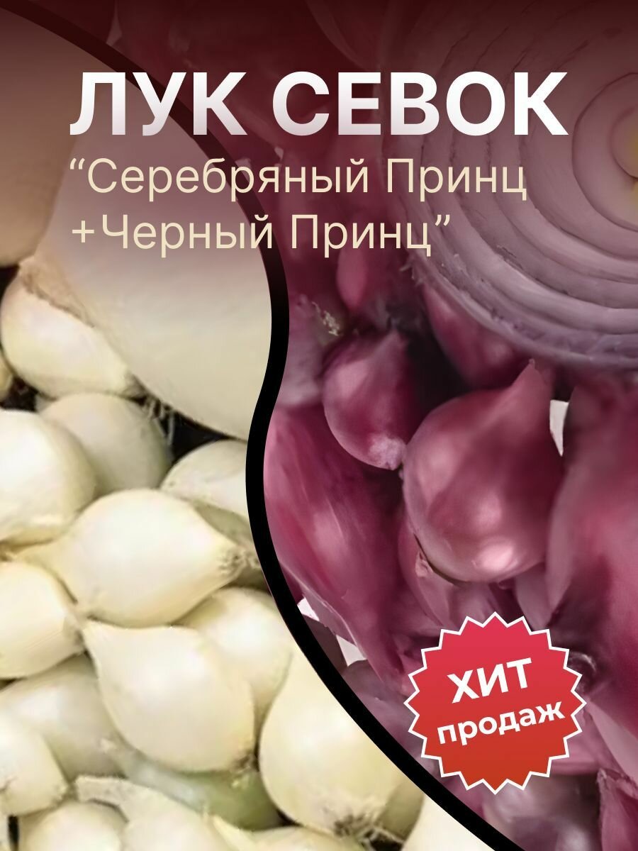 Лук севок на посадку "Черный принц+Серебряный принц"смесь из двух сортов (1кг)