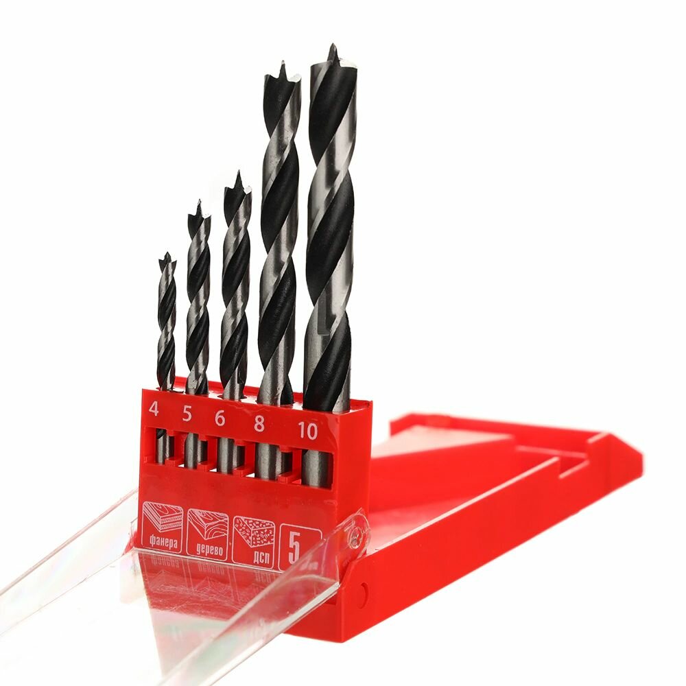 Набор сверл по дереву 4-10 мм 5 шт