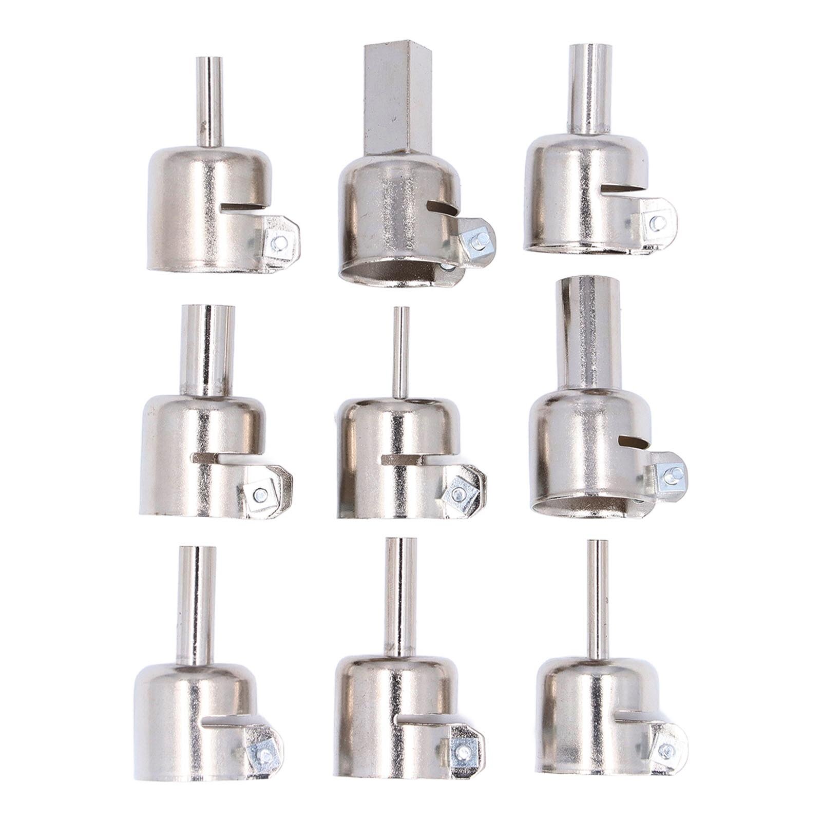 Набор из 9 насадок для термофена, диаметр 3-12 мм, для пайки горячим воздухом из нержавеющей стали.