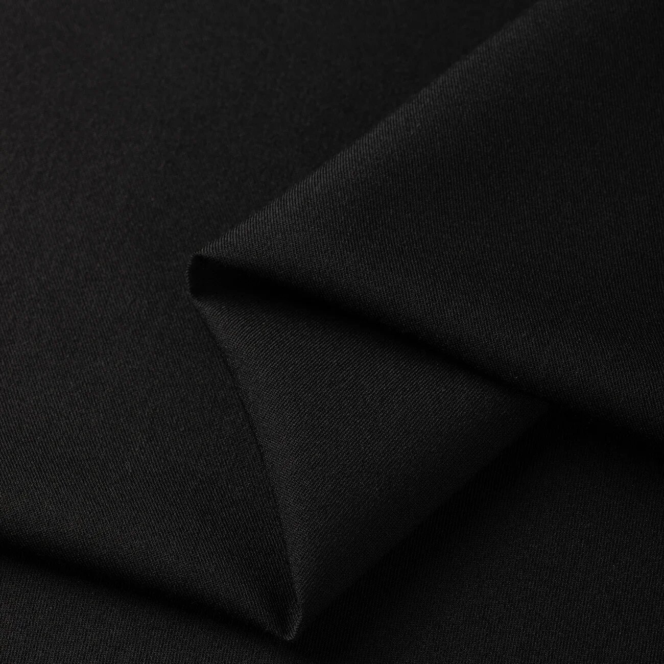 Костюмная ткань полиэстер+спандекс микро-эластичная 1,5 м Черный, black