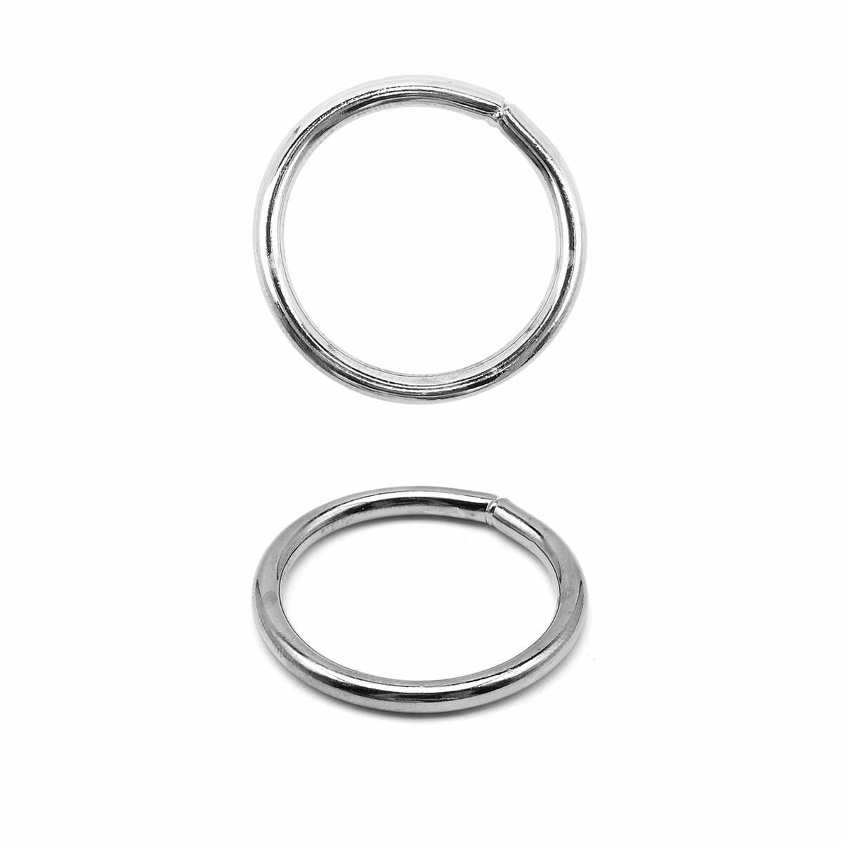 Соединительные кольца айрис Металлические, неразъемные, сварные, 25 мм, 31х31 мм, диаметр 3 мм, цвет Никель, 10 шт