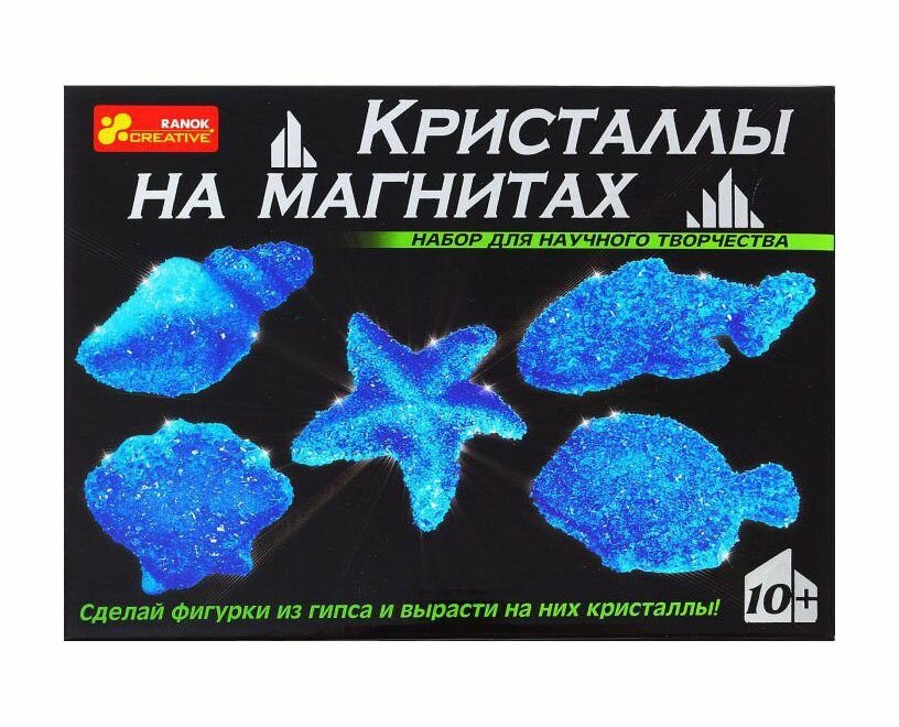 Набор для опытов Ranok Creative "Кристаллы на магнитах", цвет синий