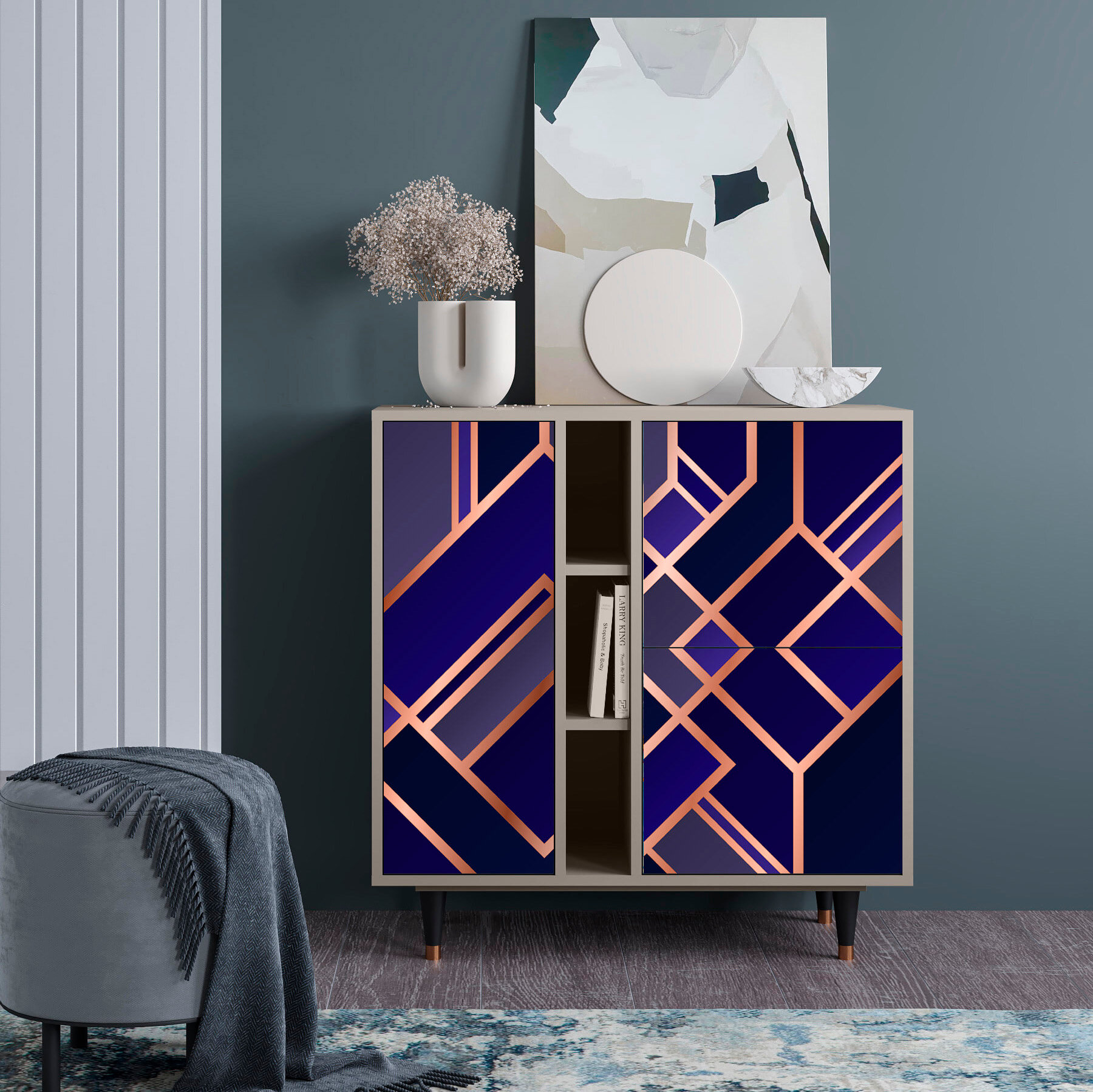 Комод - STORYZ - BS5 Aquamarine Getsby, Размер - 94 x 96 x 41 см, Цвет корпуса - , Сатин