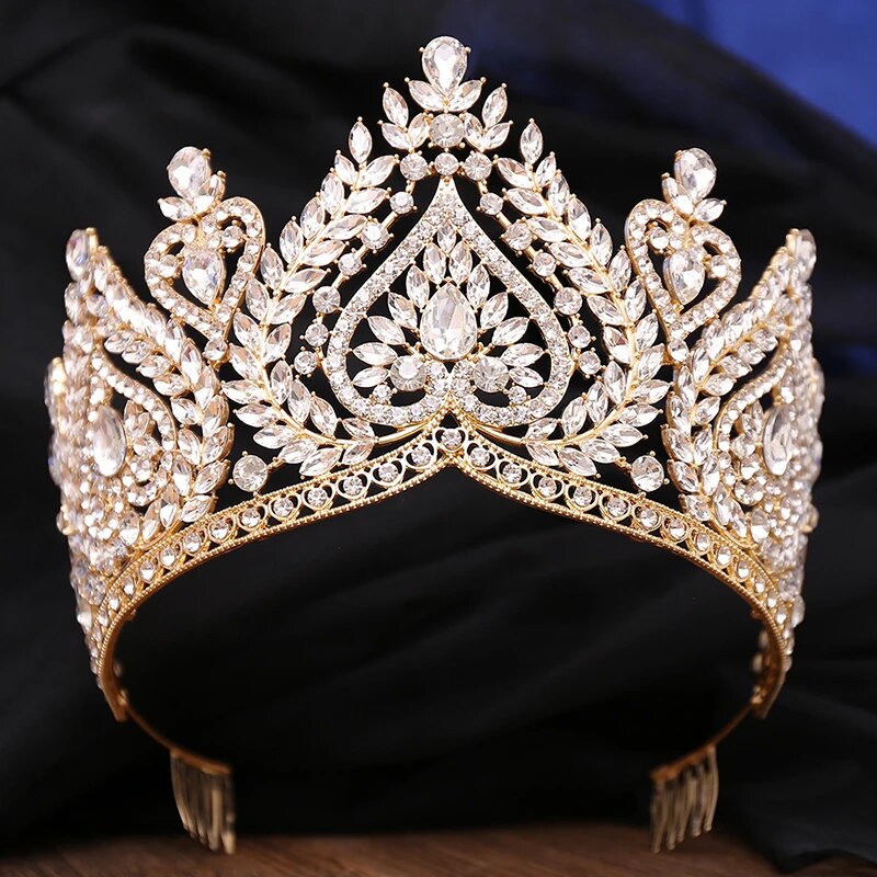 Корона хрустальная Gold White