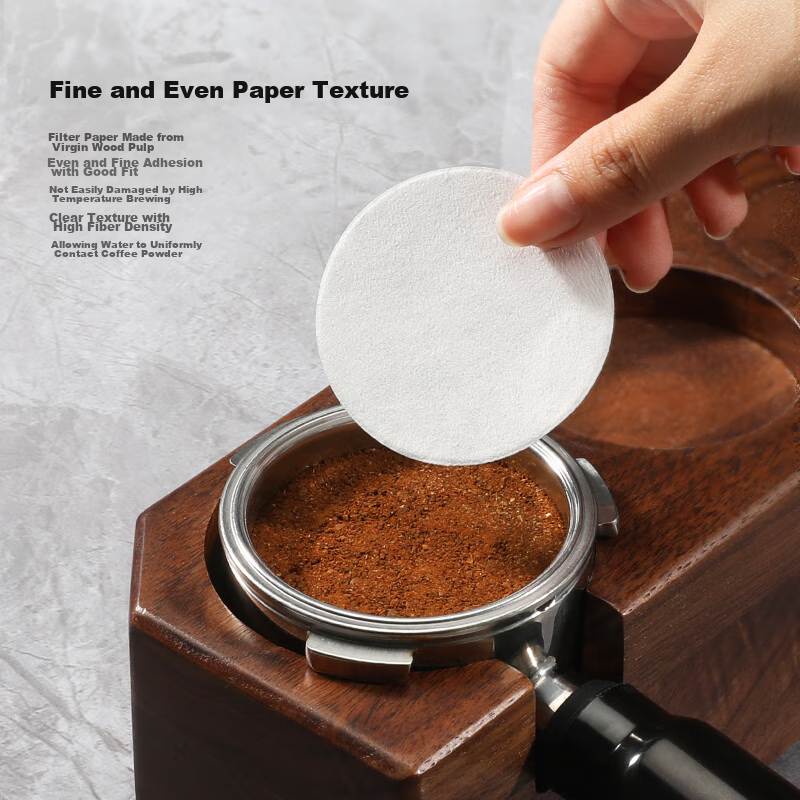 Mongdio Coffee Filter Paper, Round Moka Pot Filter Paper, Italian Coffee Machine Handle, Round Ground Coffee Filter Paper, 60mm, 100 Sheets