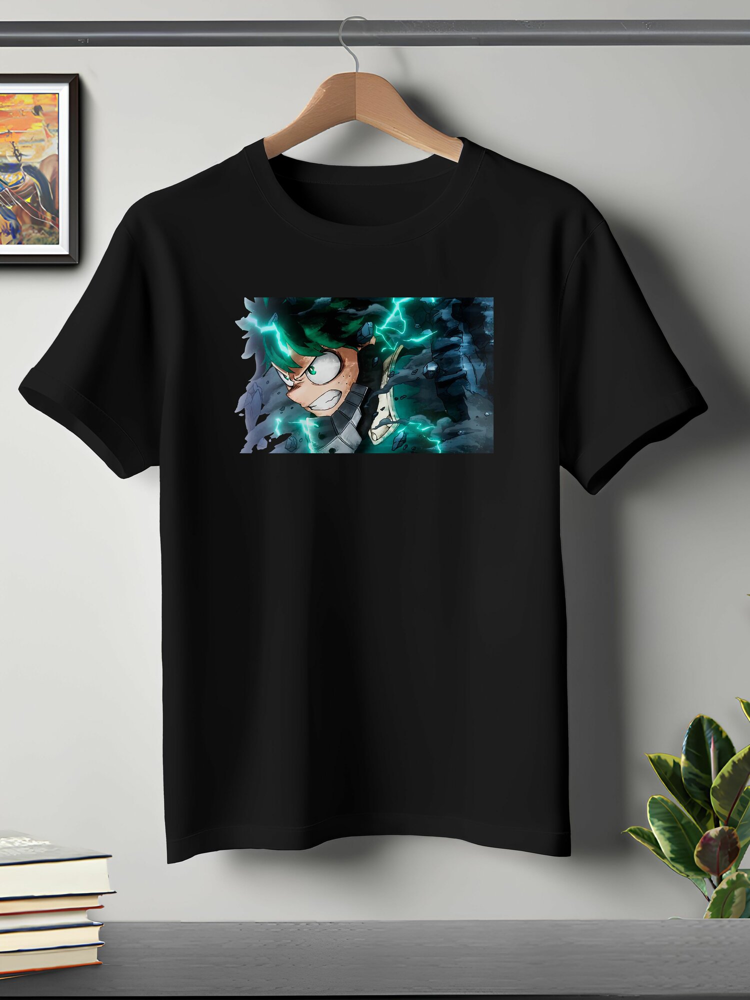 Футболка  Детская ONEQ 164 (14-15) размер с принтом My Hero Academia, черная