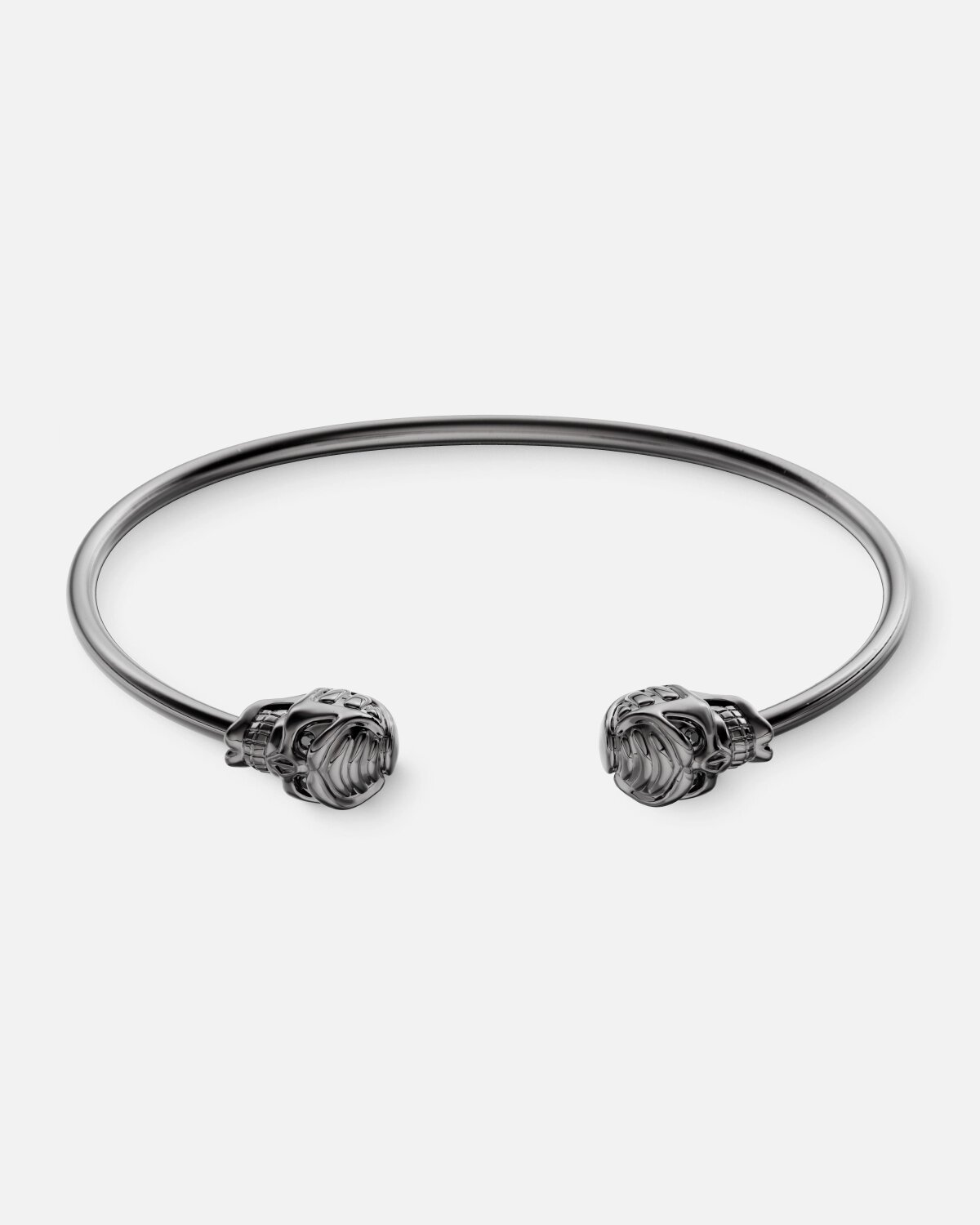 Жесткий браслет, серебро, 925 проба, родирование, фианит