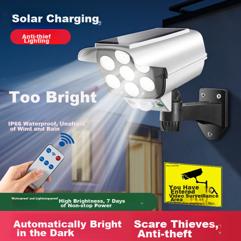 Heart LocK Solar Outdoor Garden Light, Home-Use Artificial Fake Camera Surveillance Light, Outdoor Lighting, Motion-Sensing Anti-Theft Light