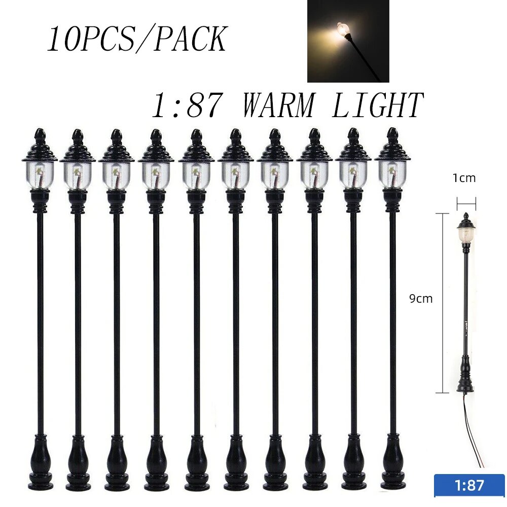 SANMERSEN Миниатюрная модель железнодорожного поезда с фонарями 1:87 Черный, 87 Scale Warm White