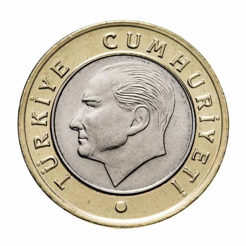 1 лира Турции 2024 г. Мустафа Кемаль Ататюрк