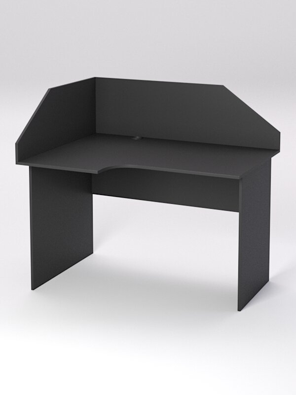 Стол эргономичный офисный СЭ-15 (левосторонний) с экраном, Черный