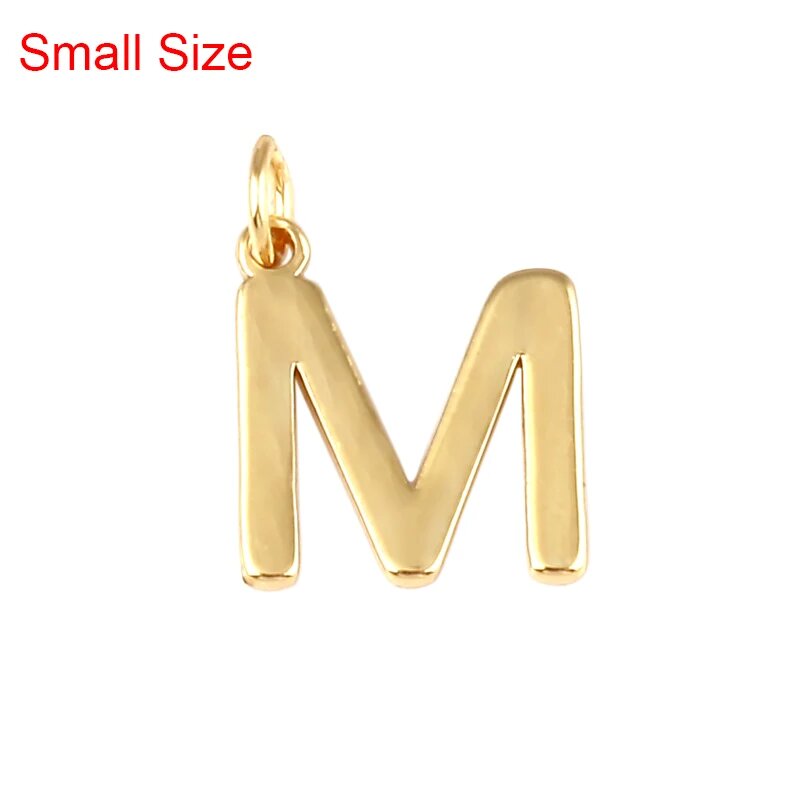Мини-буквы из латуни с золотистым покрытием для украшений 1 шт. L019084-Letter M