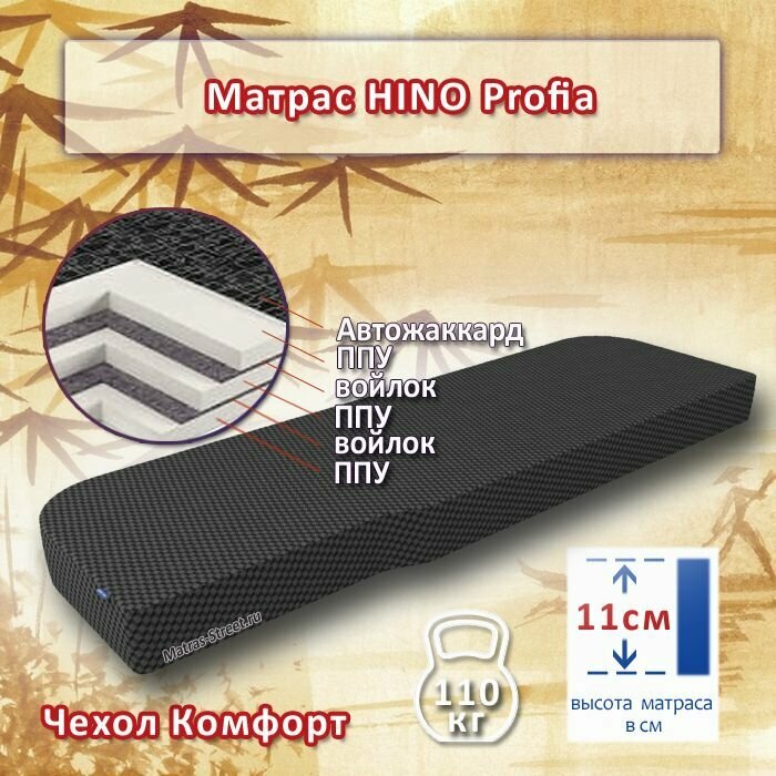 Матрас в грузовик HINO Profia - 11 см, беспружинный, матрас в спальник Хино Профиа, 212x65 см