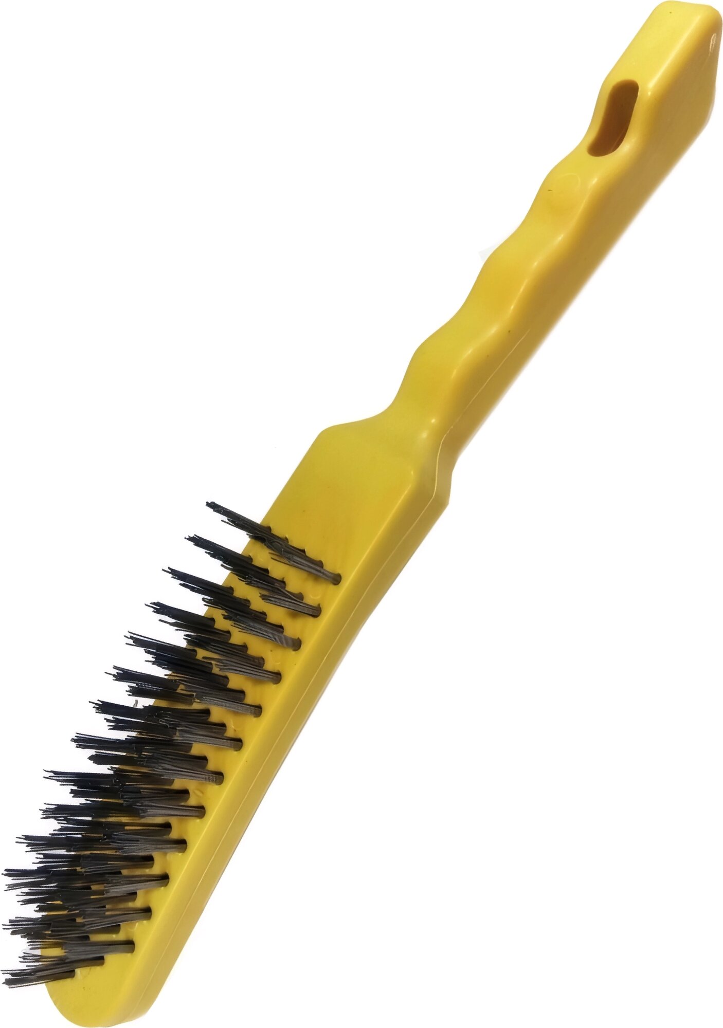 Щетка для металла на пластиковом основании 6-ти рядная желтая Машинариус A9013-DP-132