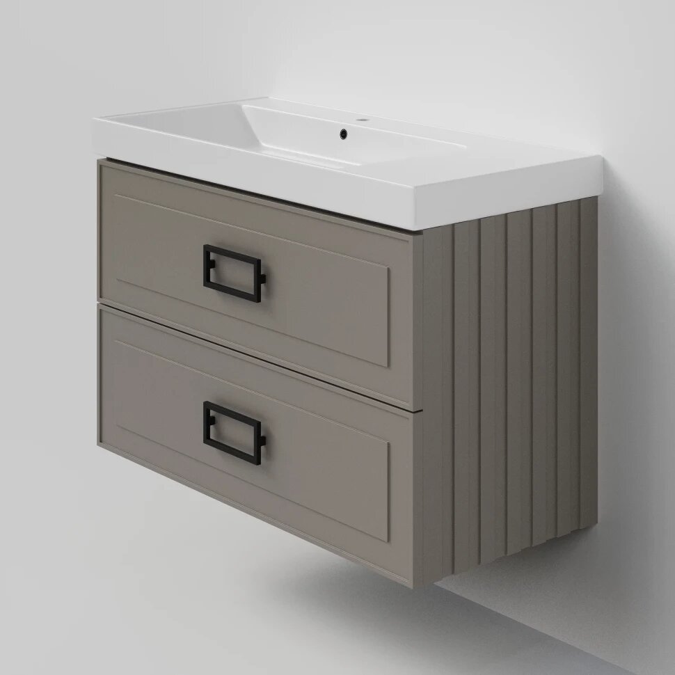 Тумба под раковину La Fenice Cubo Twin FNC-01-CUB-C-100-2 97,6 см, подвесная, бежевый матовый