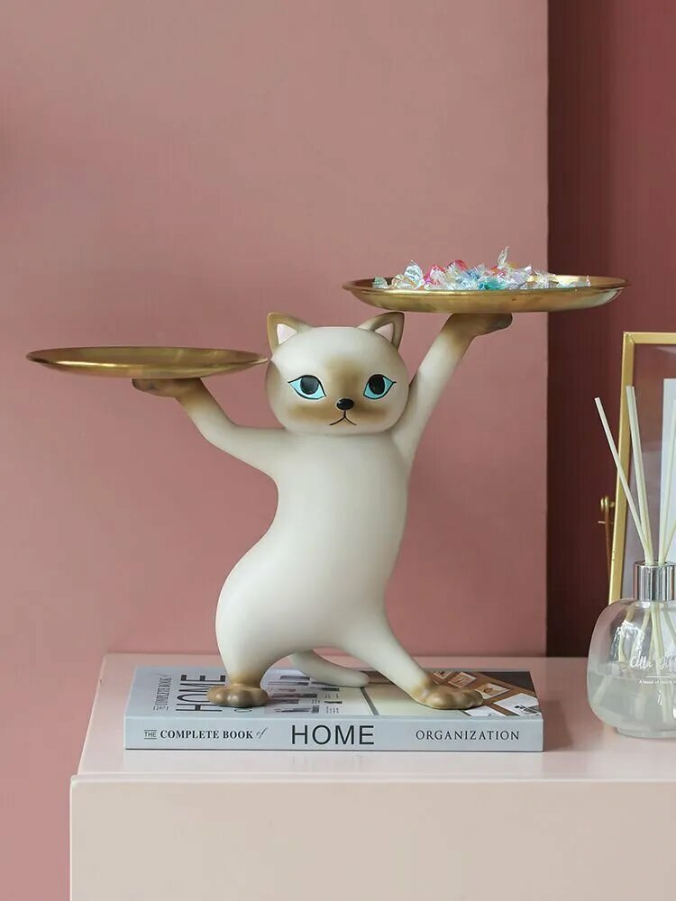 Конфетница "Веселый Кот", Смола, Очаровательный Кот, Диаметр 17см, 1шт