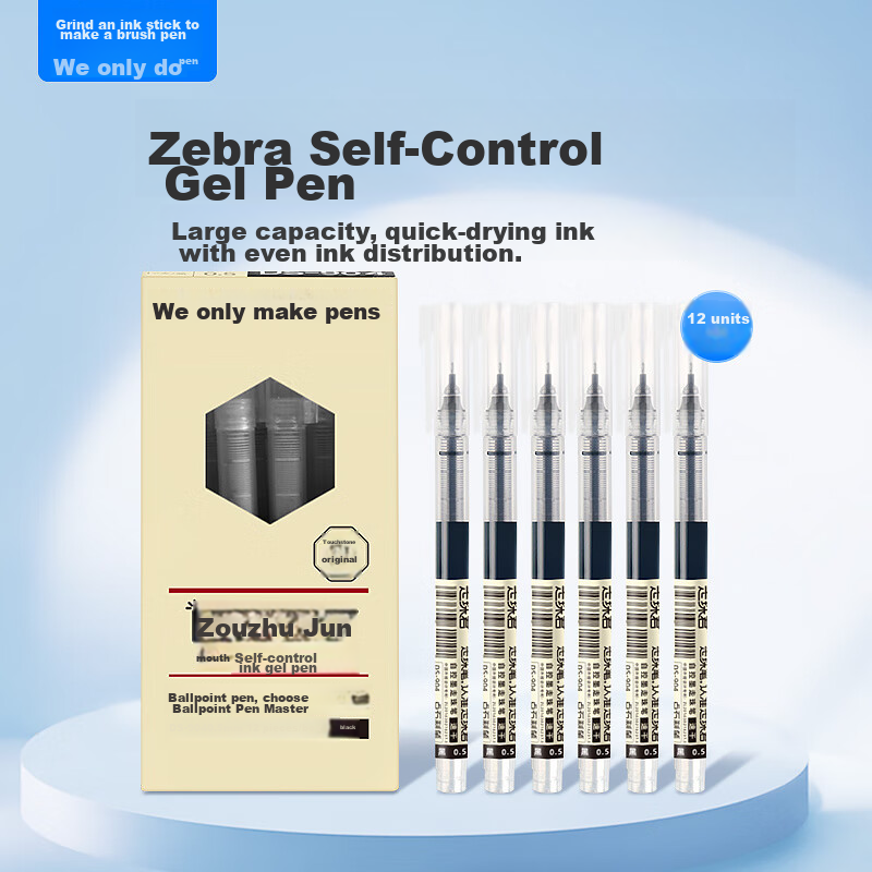 Dianshi Zhibi Self-Contained Ink Direct Liquid Full Needle Tube Gel Pen, Rollerball Pen, Signature Pen, Business Office Student Homework Pen, Rollerball Pen Jun 904 Black 12 Pcs/box