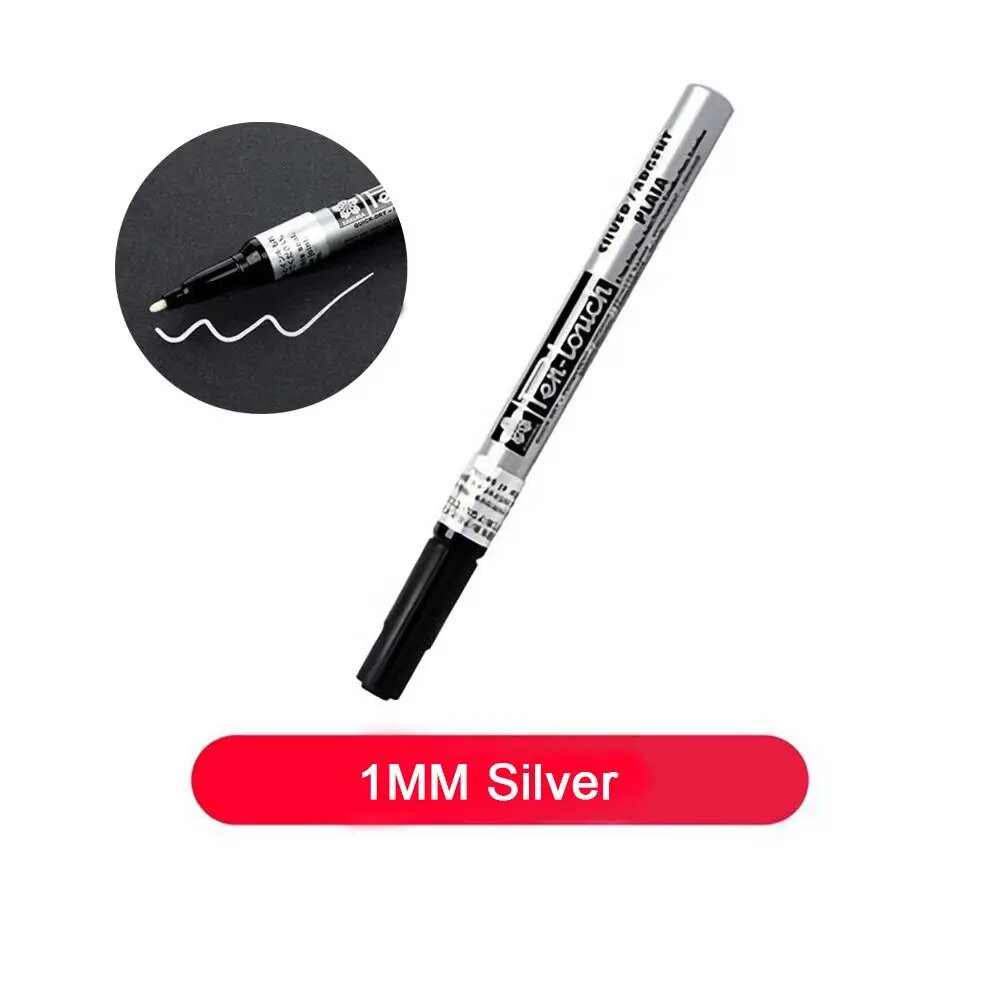 Золотые жидкие хромированные маркеры 07/10/20 мм silver-1mm