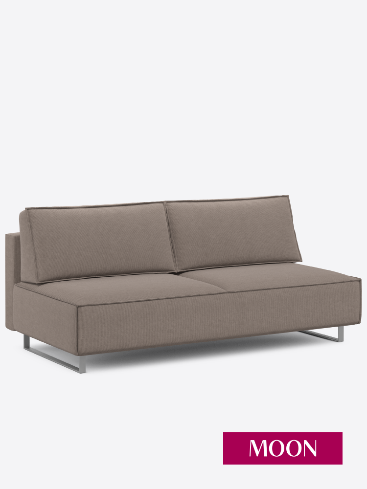 Диван-кровать раскладной пантограф (тик-так) MOON 005, бежевый, велюр, эксклюзивная пена UniqFoam, 206х114х91 см