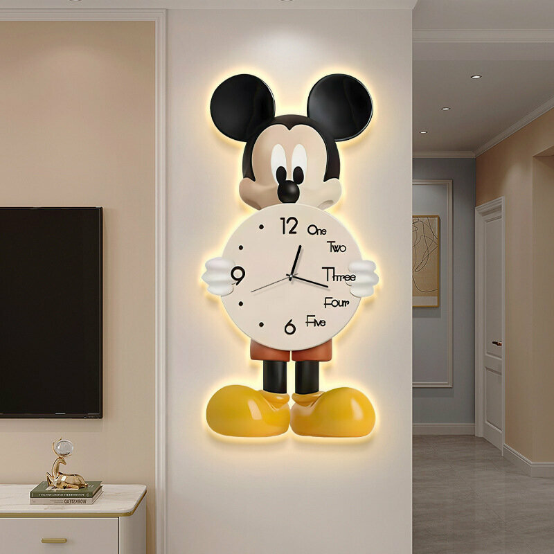 Настенные часы с Микки Маусом – 21×40 см, современные, для гостиной