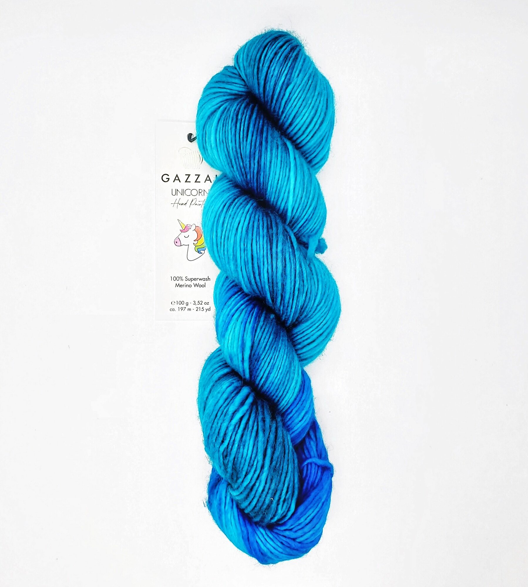 Пряжа Gazzal Unicorn 1346 морская волна (100г/197м, упаковка 5 мотков)