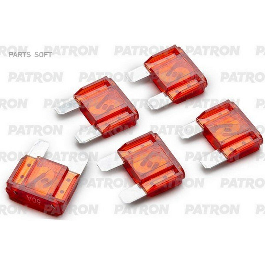 Предохранитель пласт. коробка 5шт MAXI Fuse 50A красный PATRON PFS065 | цена за 1 шт