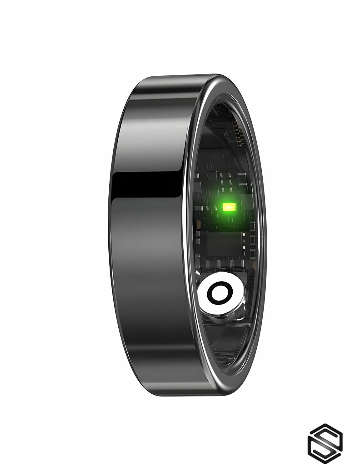 Умное кольцо HerzRing Slim RJ (Цвет глянцевый обсидиан внутренний диаметр кольца 21,6 мм)