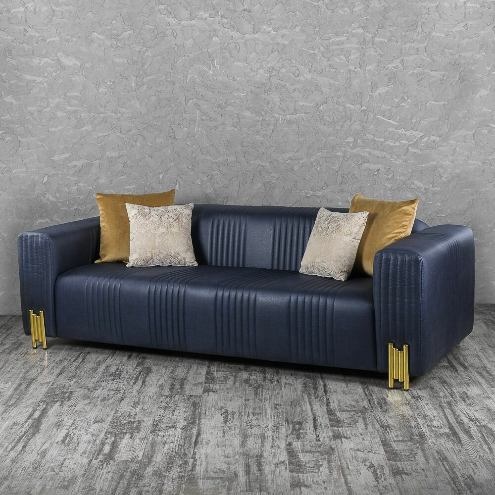Диван Decor of today Призма 02187 Синий Размеры: Высота 750мм Глубина 1000мм Ширина 2400мм