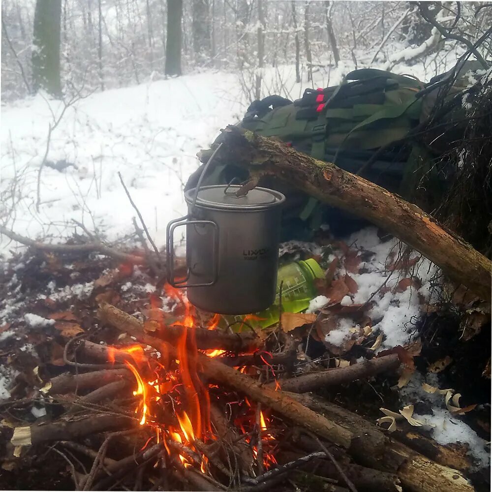 Портативная титановая кружка для, Сверхлегкий титановый горшок объемом, Techshow