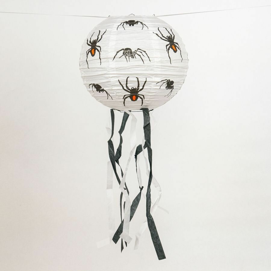 Украшение на хэллоуин декор шар бумажный Хэллоуин, белый 25 см