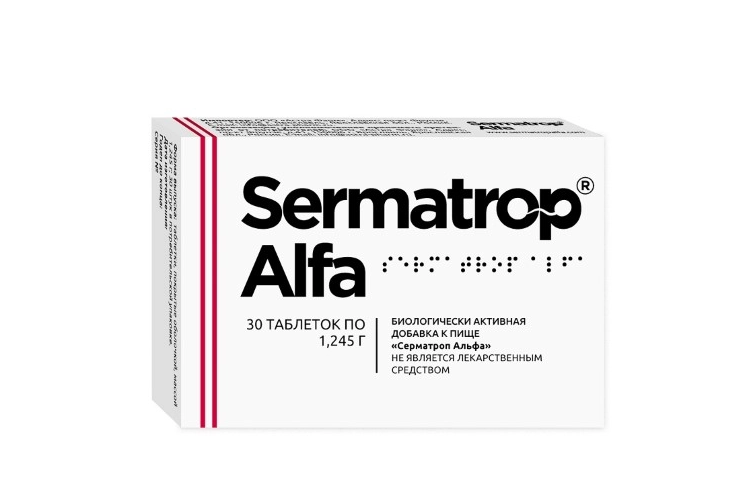 Серматроп Альфа таблетки массой по 1,245 г 30 шт для мужского здоровья