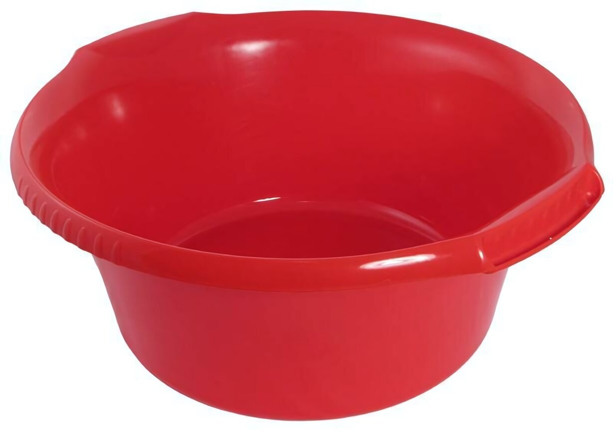 Таз 16л "Водолей" круглый, ярко-красный, для стирки и хранения овощей