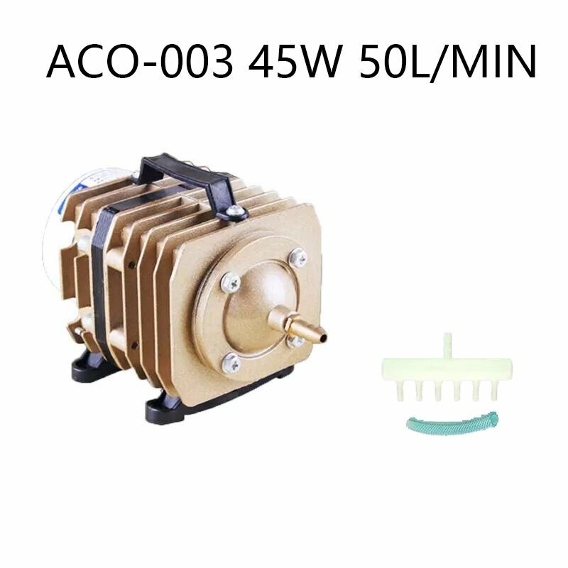 Воздушный компрессор SUNSUN, насос для насыщения кислородом аквариума ACO-003 мощностью 45 Вт 50 л/мин, шунт с 6 отверстиями