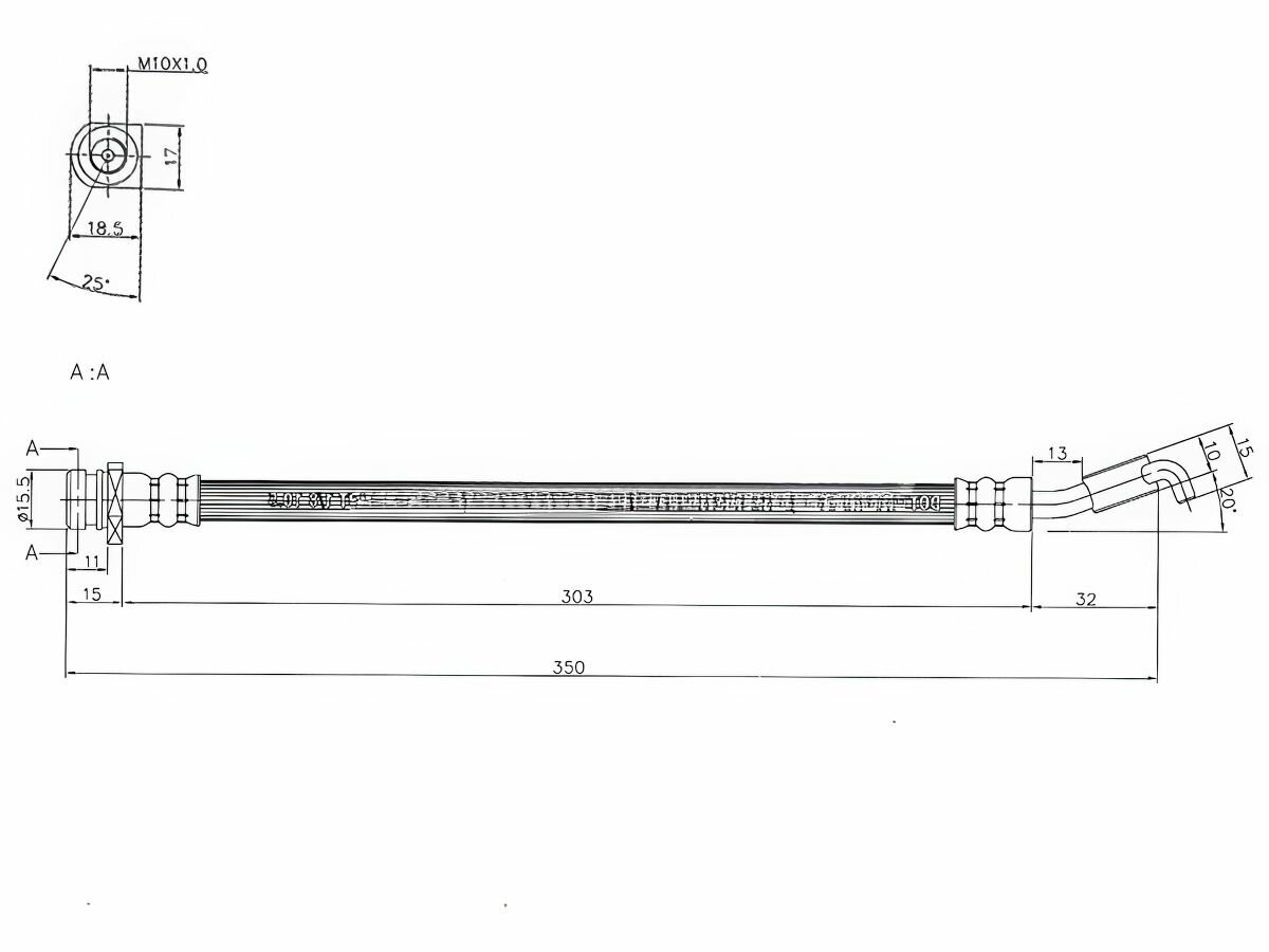 Шланг тормозной задний правый для Хендай IX35, Туксон, Туксон, КИА Спортейдж арт ST320036 SAT