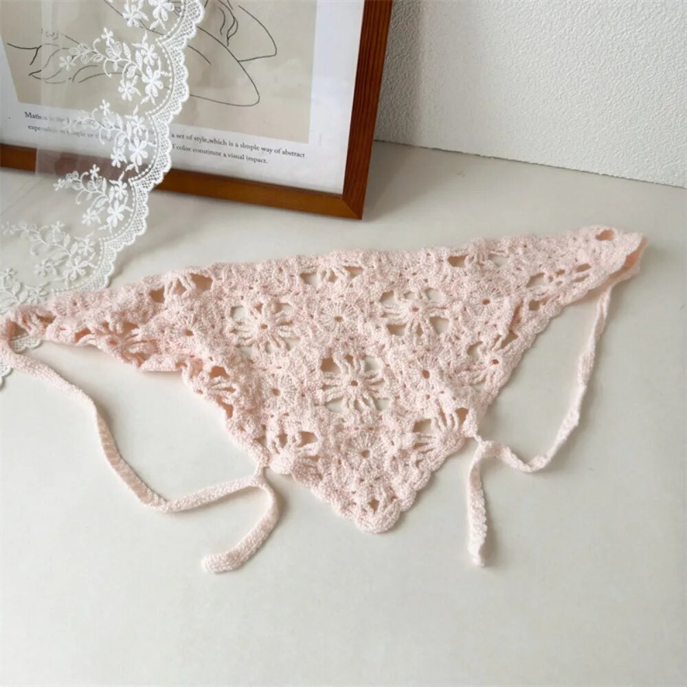 Французский вязаный платок с цветочным принтом Pink