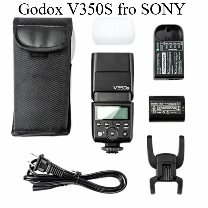 Вспышка Godox V350S for Sony, литиевая батарея емкостью 1900 мАч, беспроводная 2,4 G, высокоскоростная синхронная автоматическая экспозиция TTL