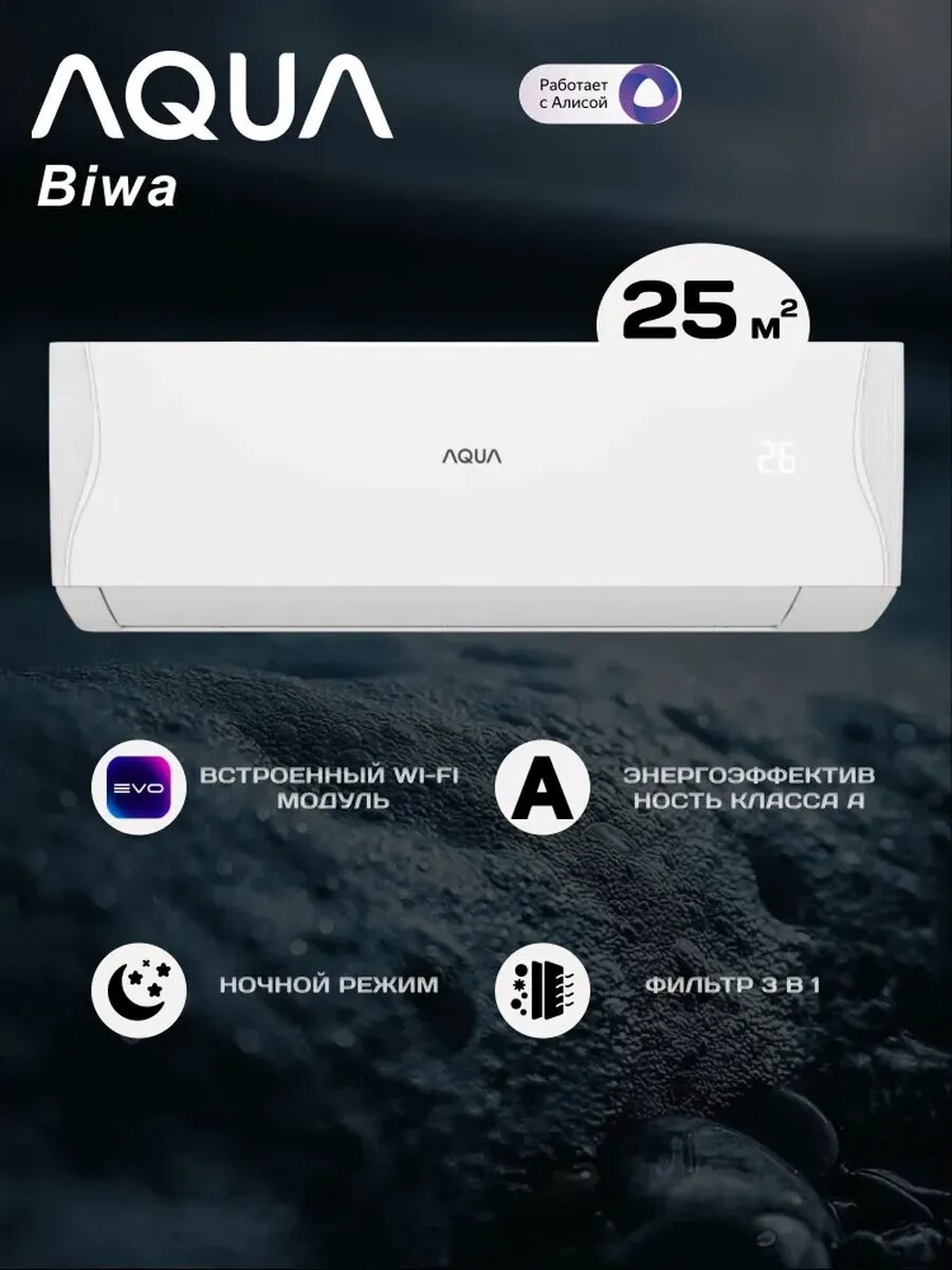 Кондиционер Aqua Biwa AQ-25BRQ1/R3 25 кв м