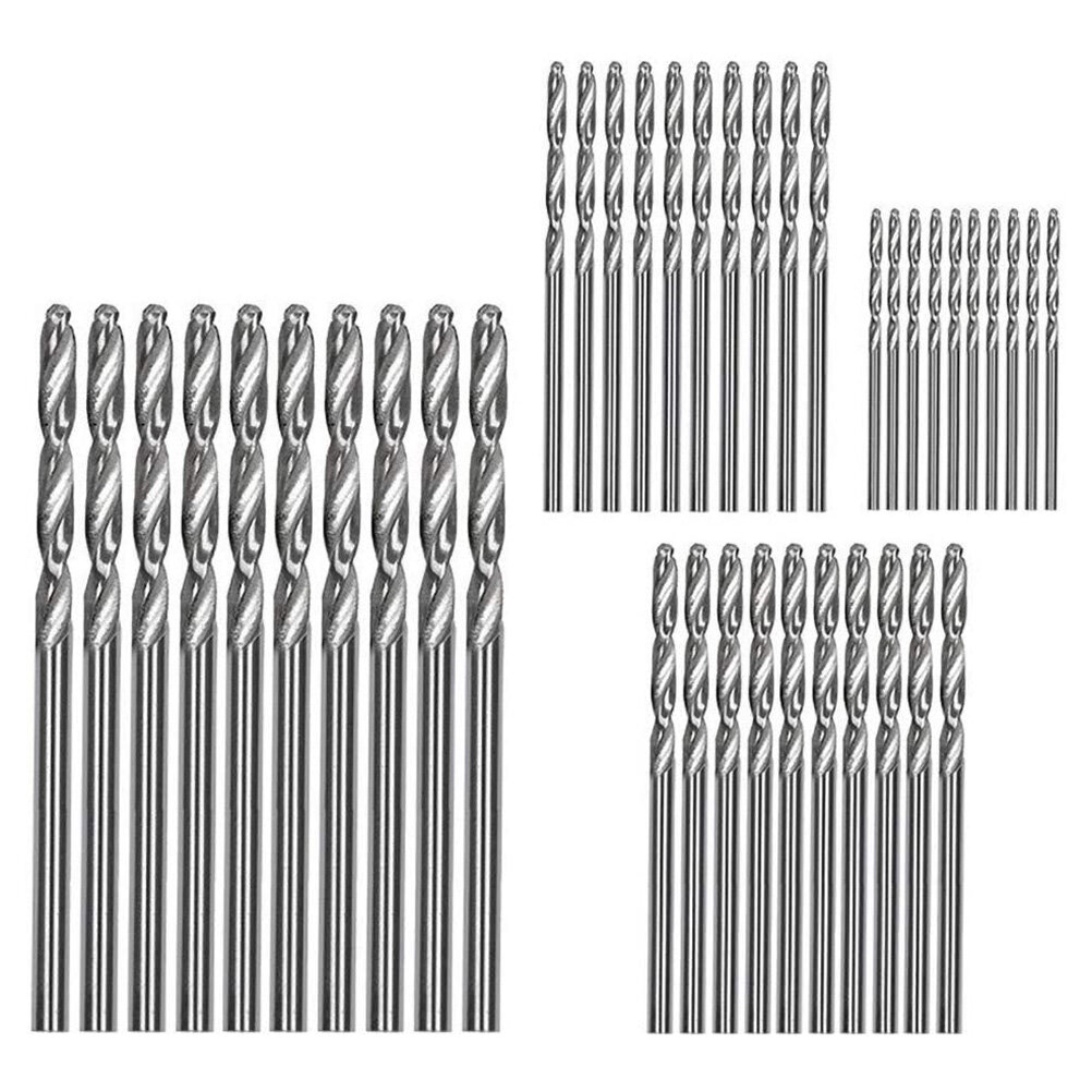 Набор из 40 сверл из быстрорежущей стали с титановым покрытием, набор спиральных сверл из быстрорежущей стали HSS 0,6 мм / 1,0 мм / 1,5 мм / 2,0 мм