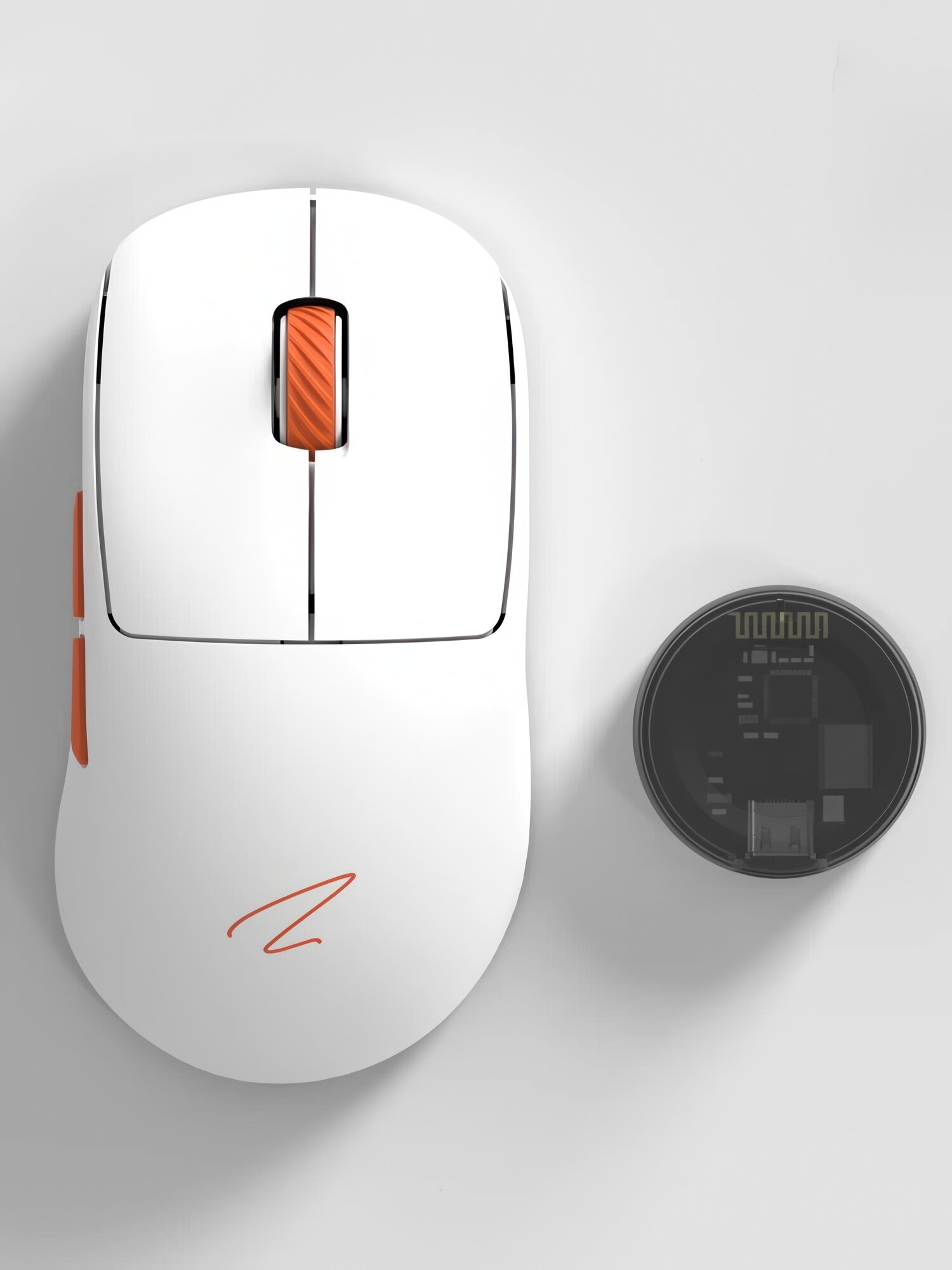 Беспроводная игровая мышь Zaopin Z2 Mini, PAW 3395, 26000 DPI, 4K Hz, 56 гр, оранжевый, белый