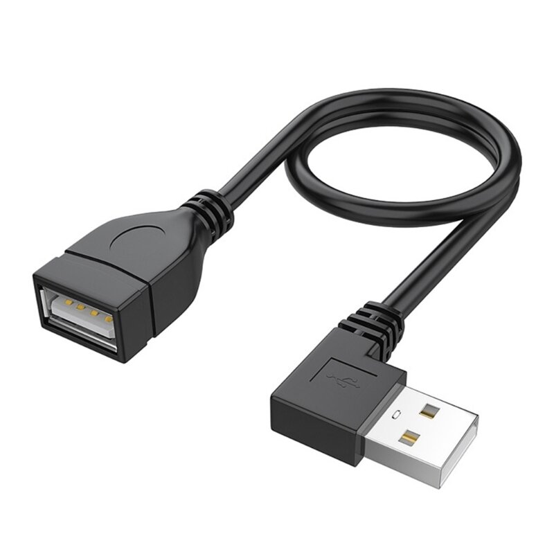 Удлинительный кабель USB2.0 от мужчины к женщине, кабель для зарядки и передачи данных-0,3 м-левый изгиб