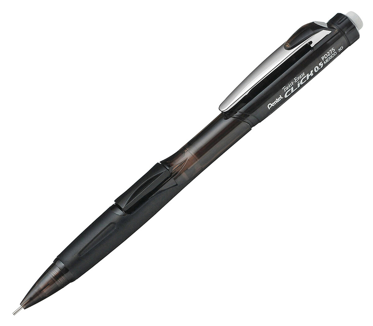 Механический карандаш PENTEL TWIST-ERASE CLICK PD275T-AX 0.5 мм черный полупрозрачный корпус
