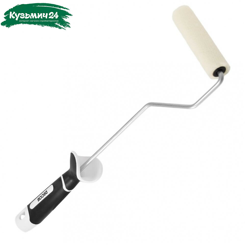 Мини-валик малярный Decor Black White Edition mini 909-3110 для лака, пропитки, акриловых красок, ролик 100 мм, ворс велюр, 1 шт
