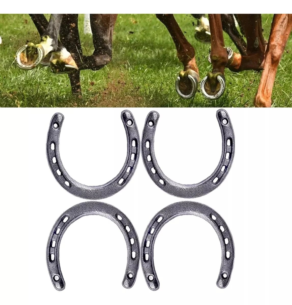 Чугунные подковы для украшения стен, набор из 4 штук