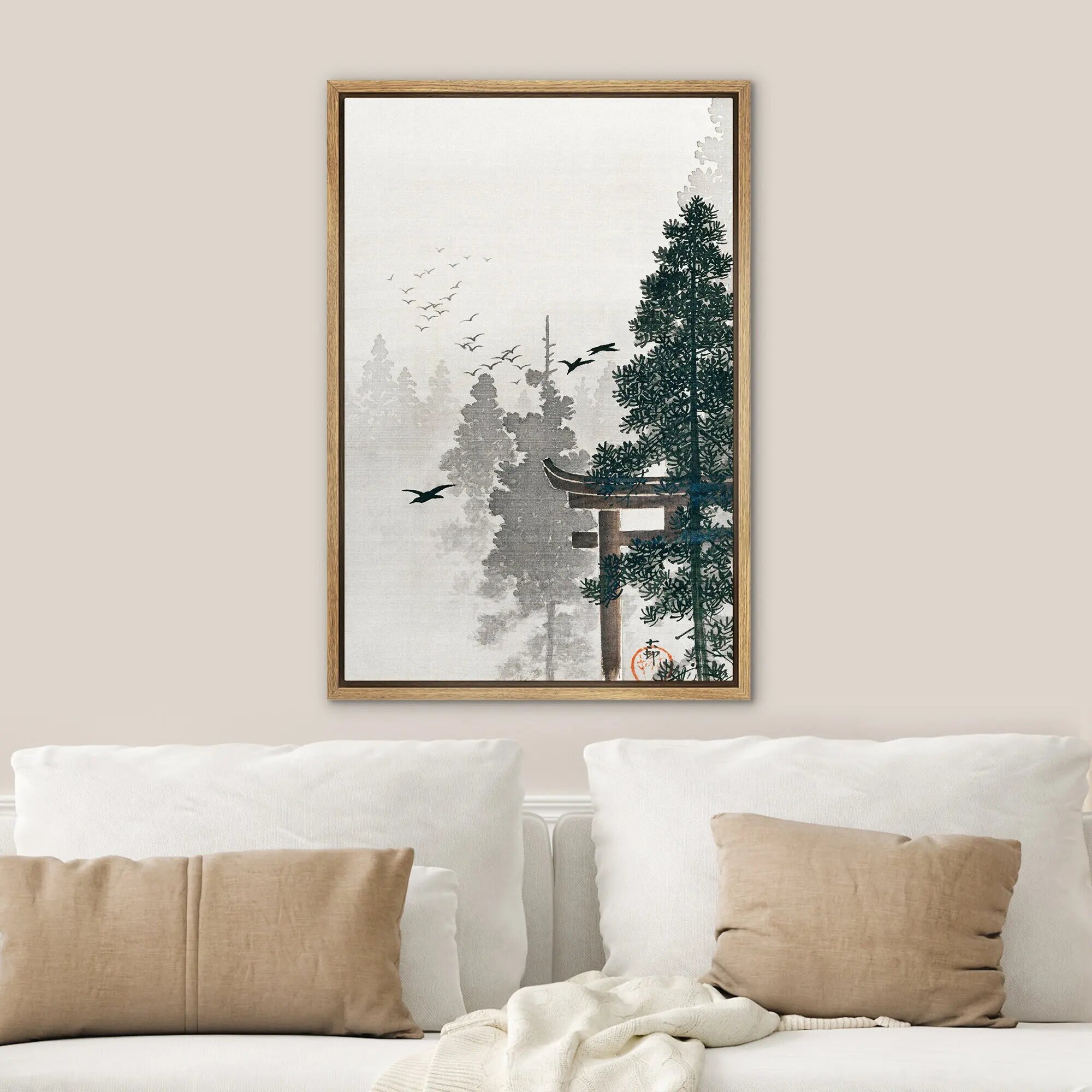 Пейзаж Япония, картина на холсте 15x20см, T80012-12